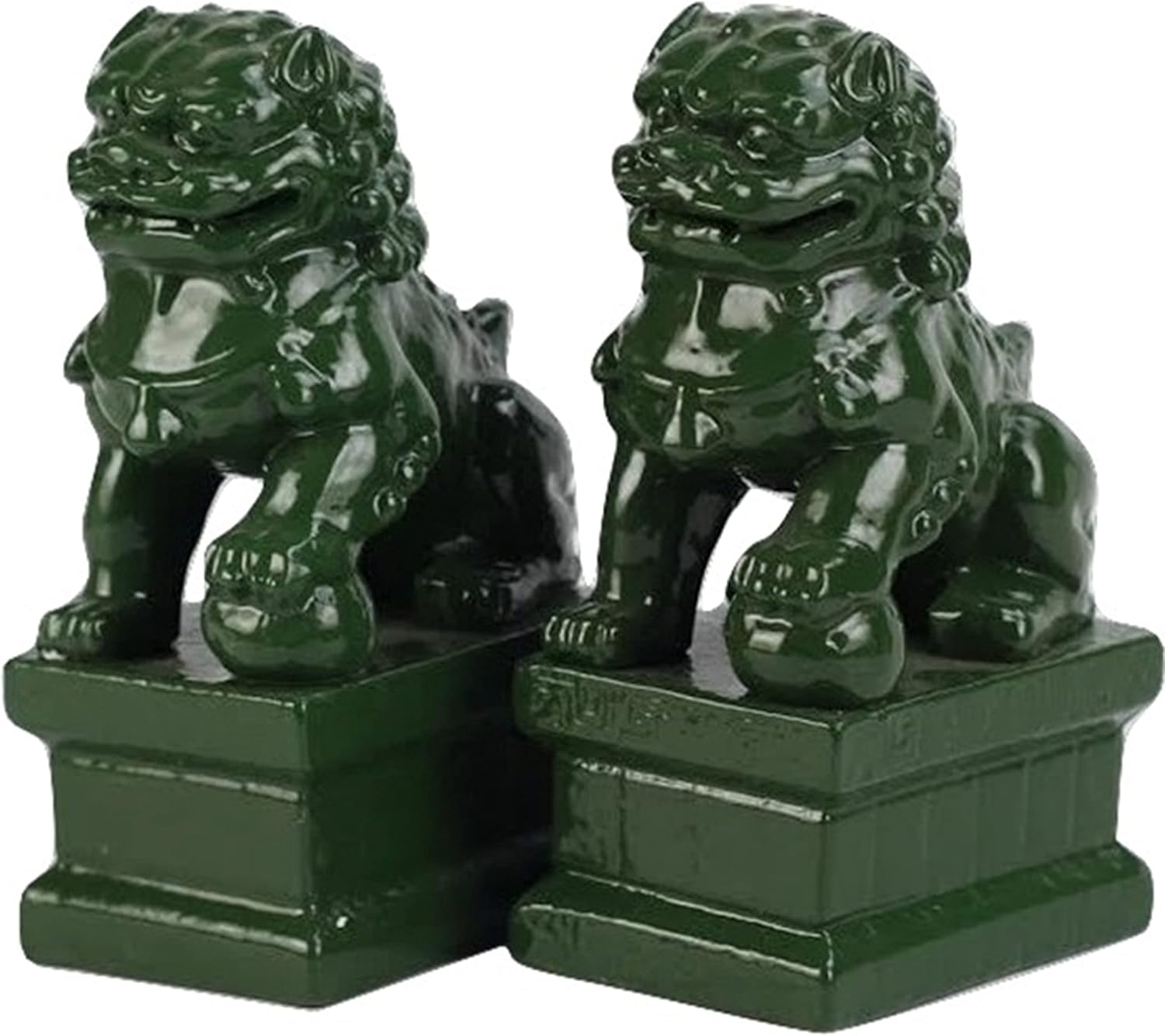 Amazon.com: Moss Green Feng Shui Foo Dogs - Mini Chinese Dog Figurines ...