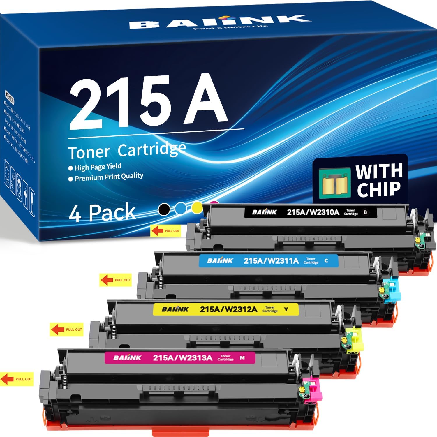 Amazon.com: 215A Toner Cartridges 4 Pack: 215A with CHIP Replacement ...