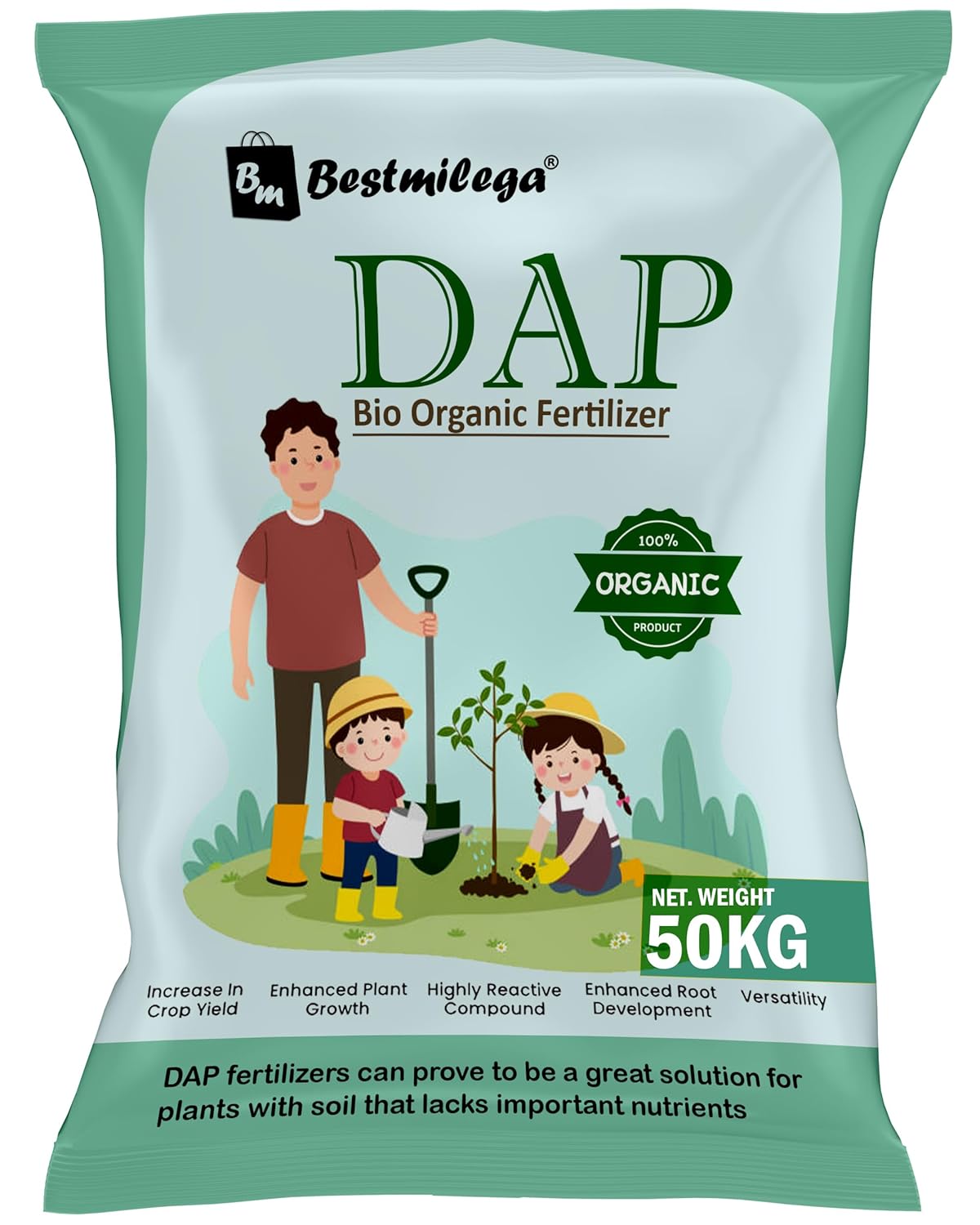 BEST MILEGA BIO Organic Dap For Plants,(50kg) Organic DAP For Crops ...