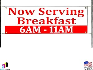 Amazon.com : Now Serving Breakfast Restaurant Cafe Custom Advertising ...