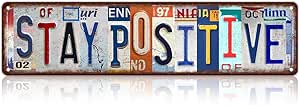 Amazon.com: Vintage Stay Positive Wall Decor Street Signs Home Bar ...