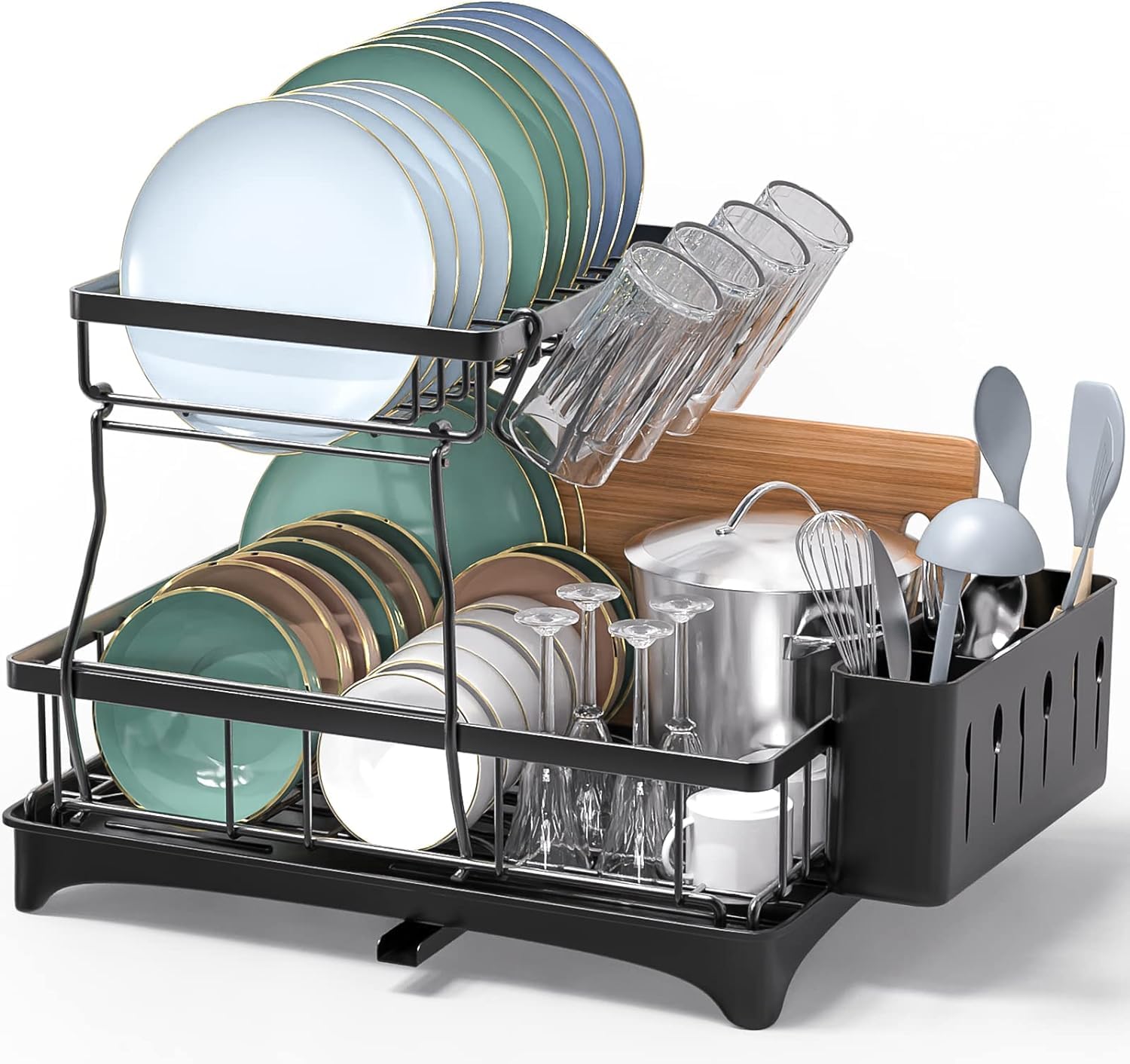 Scizor Dish Drying Rack, Dish Racks for Kitchen Counter, 2 Tier ...