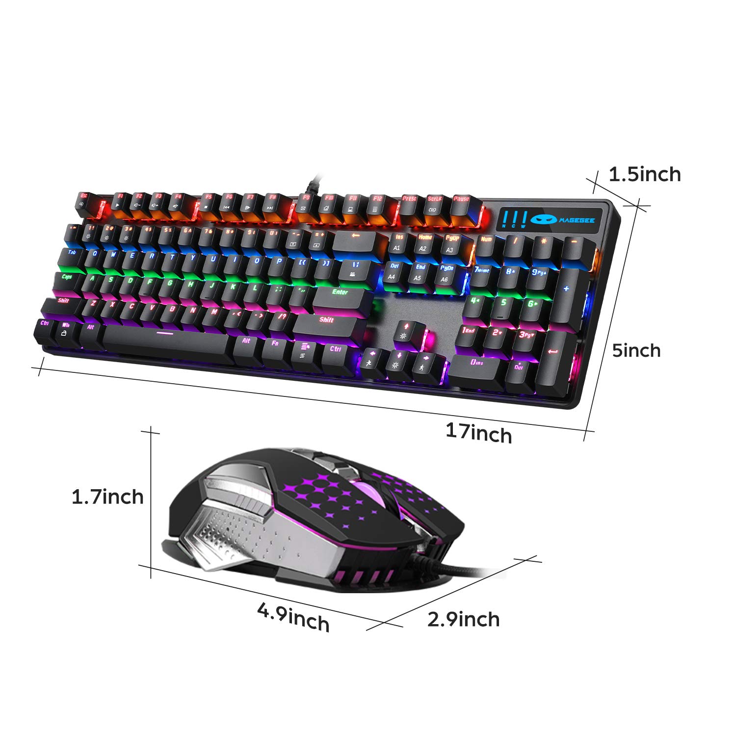 Buy Mechanical Gaming Keyboard and Mouse Combo, MageGee MK-Storm 104 ...