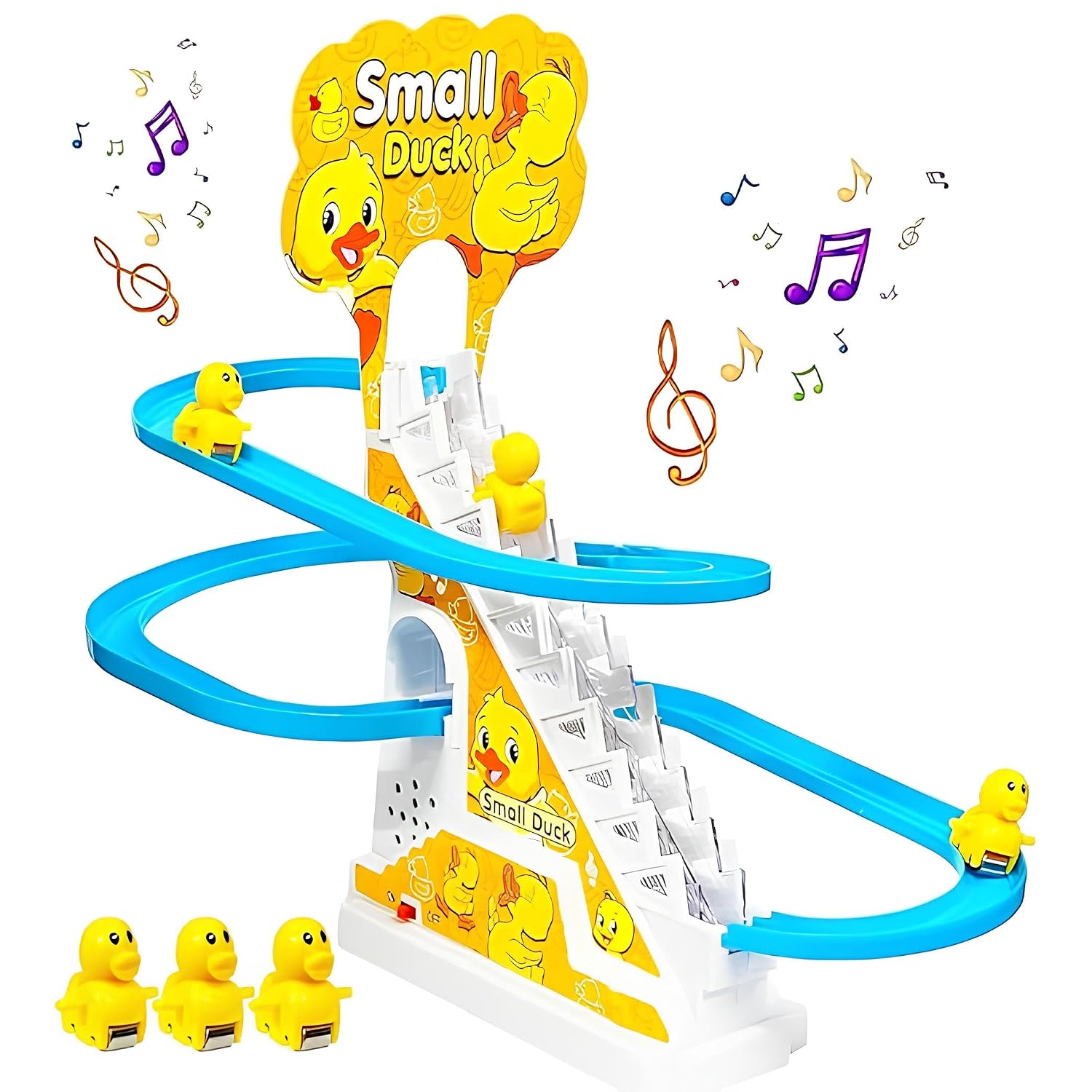 Buy Electric Cartoon Duck Escalator Roller Coaster Toy with Bright ...