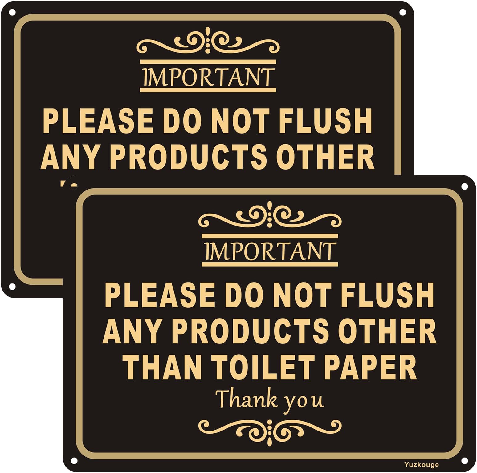 Amazon.com: Yuzkouge 2 Pack Please Do Not Flush Any Products Other Than ...