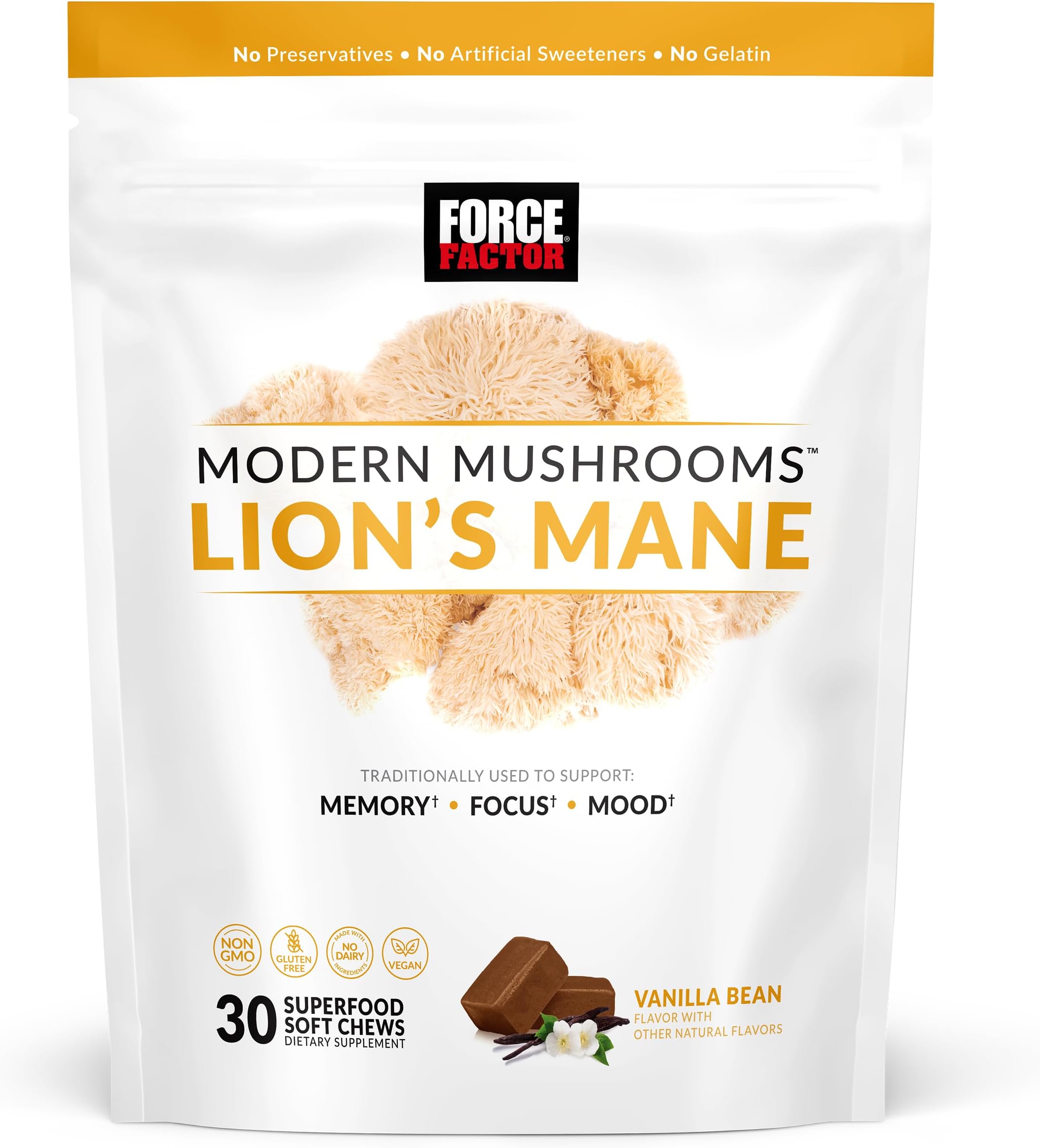 Amazon.com: FORCE FACTOR Modern Mushrooms Soft Chews, Lion’s Mane ...