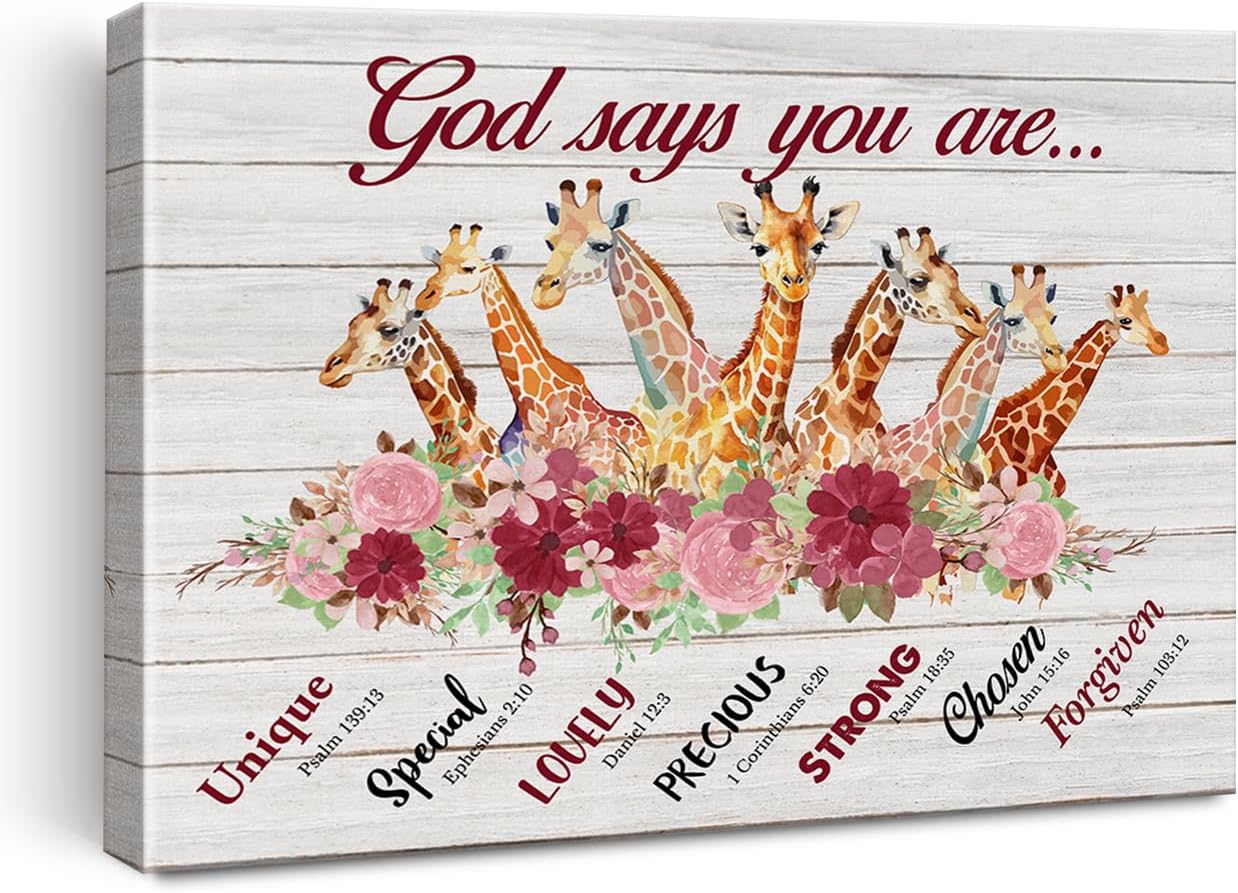Amazon.com: Inspirational Motivational God Says You Are Giraffe Poster ...