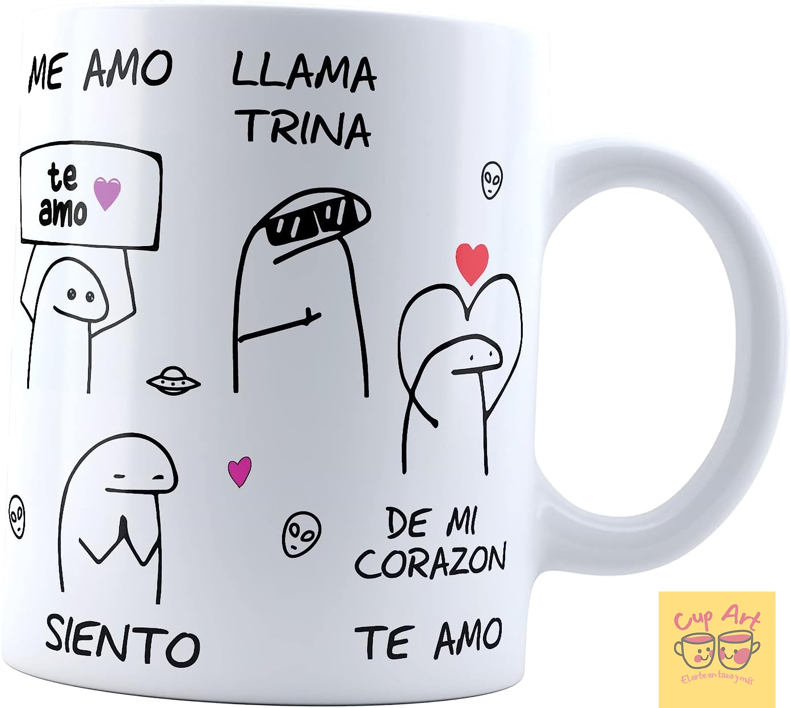 CupArt - Taza meme (Taza Flork Ovni Te amo me amo | Frase Meme ...