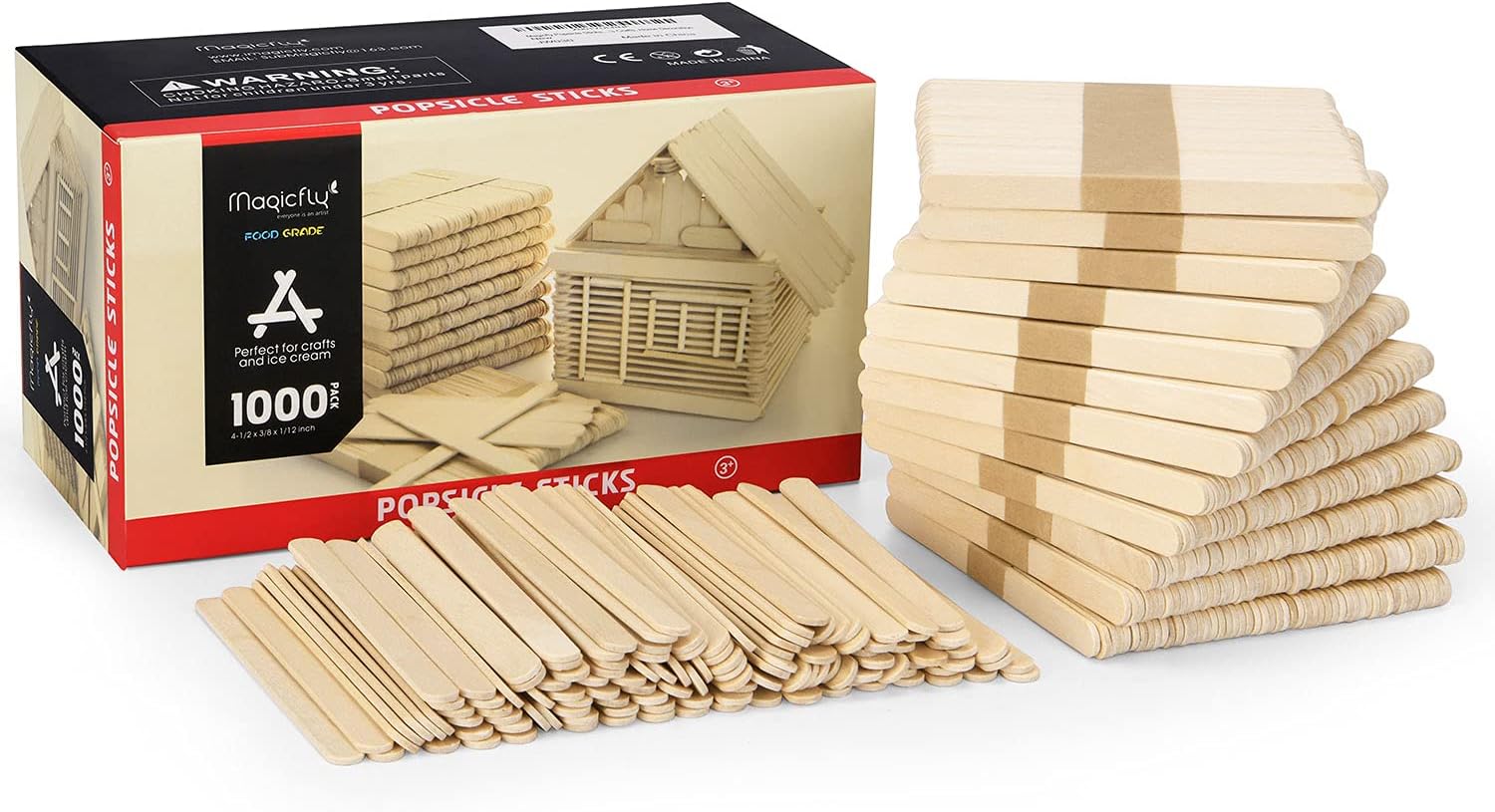 Amazon.com: 6 Mixed Sizes 300 Pcs Popsicle Sticks for Crafts Ice Cream ...