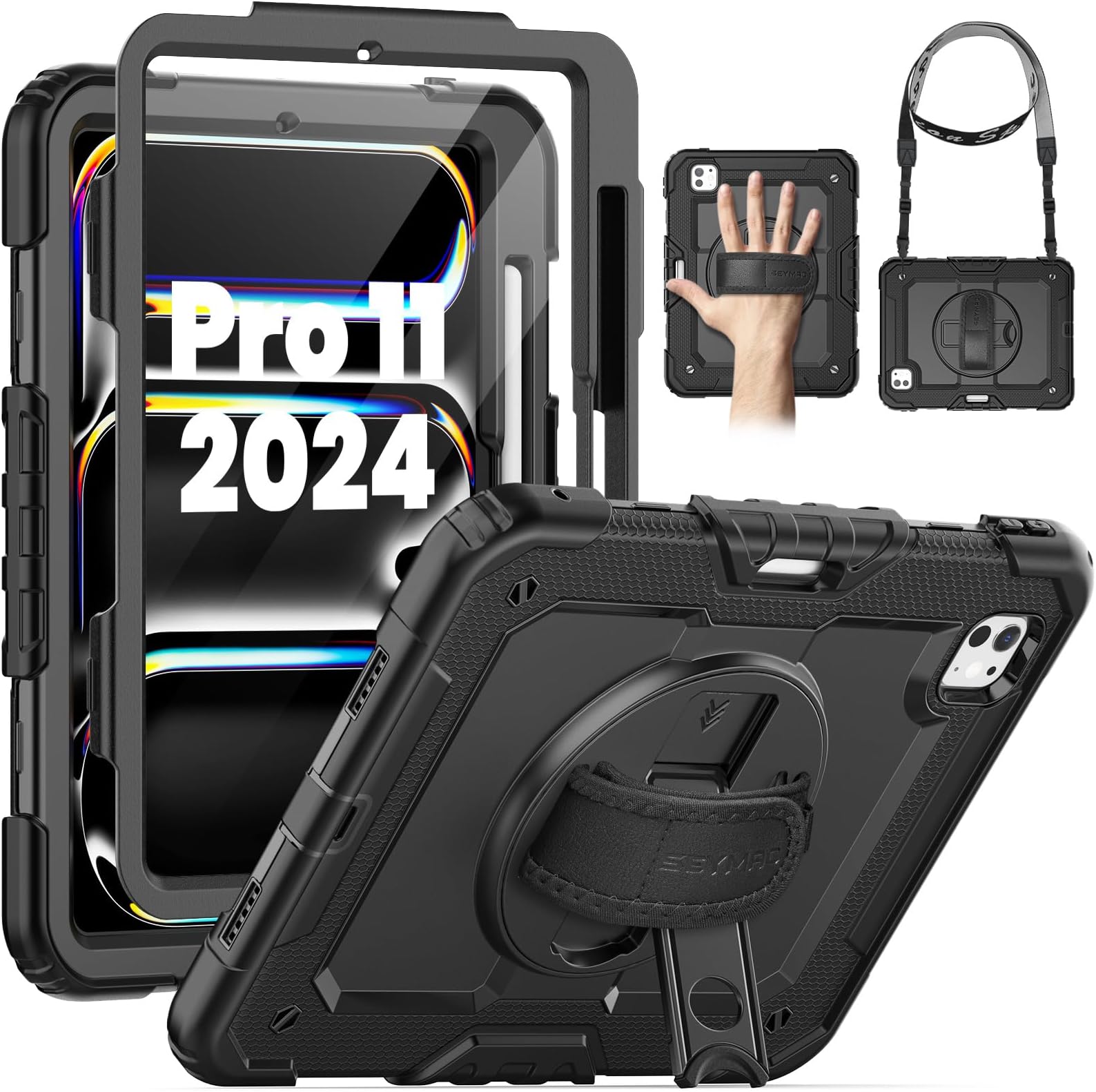 Amazon.com: SEYMAC for iPad Pro 11 Inch Case 2024 (M4), Heavy Duty ...