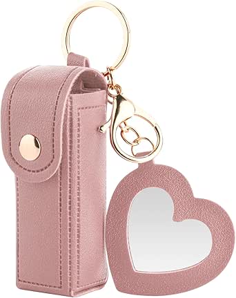 Amazon.com: Lipstick Organizer Keychain Chapstick Case with Mirror for ...