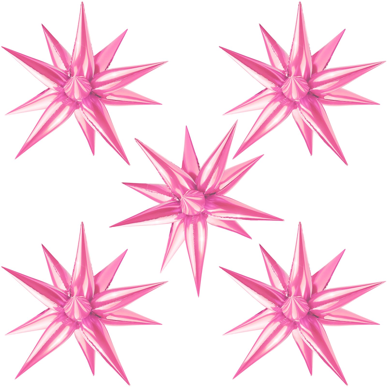 Amazon.com: Moukiween 60 PCS Pink Star Balloons, 12 Point Spike ...