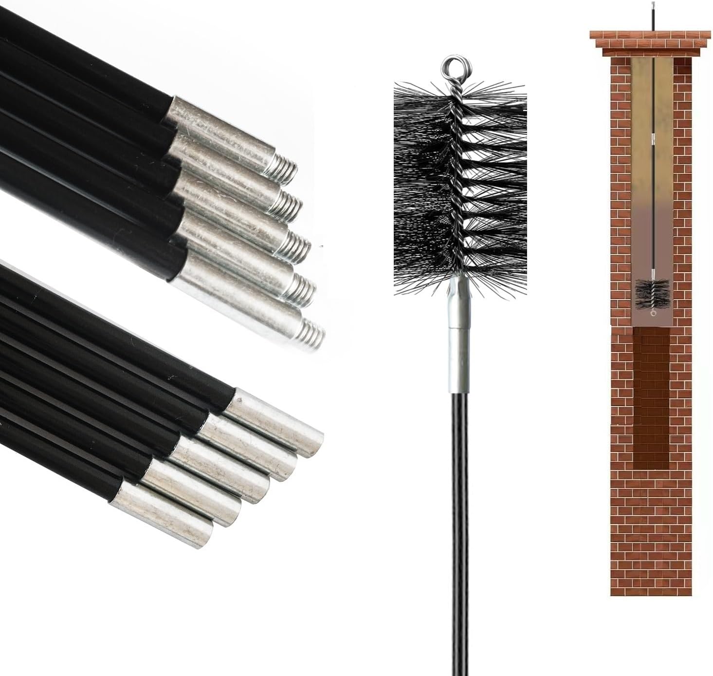 Amazon.com: 7.5FT Tent Wood Burning Stove Pipe Cleaning Brush with ...