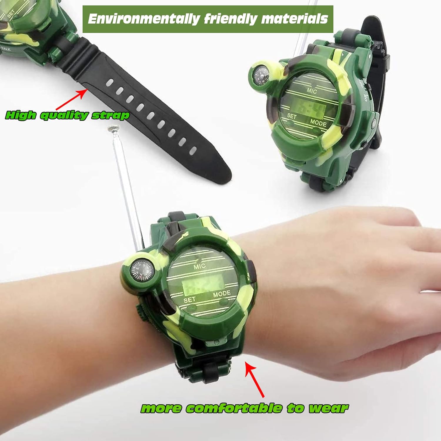 Walkie Talkies Watch,7 in 1 Digital Watch Walkie Talkies, Kids Walkie ...