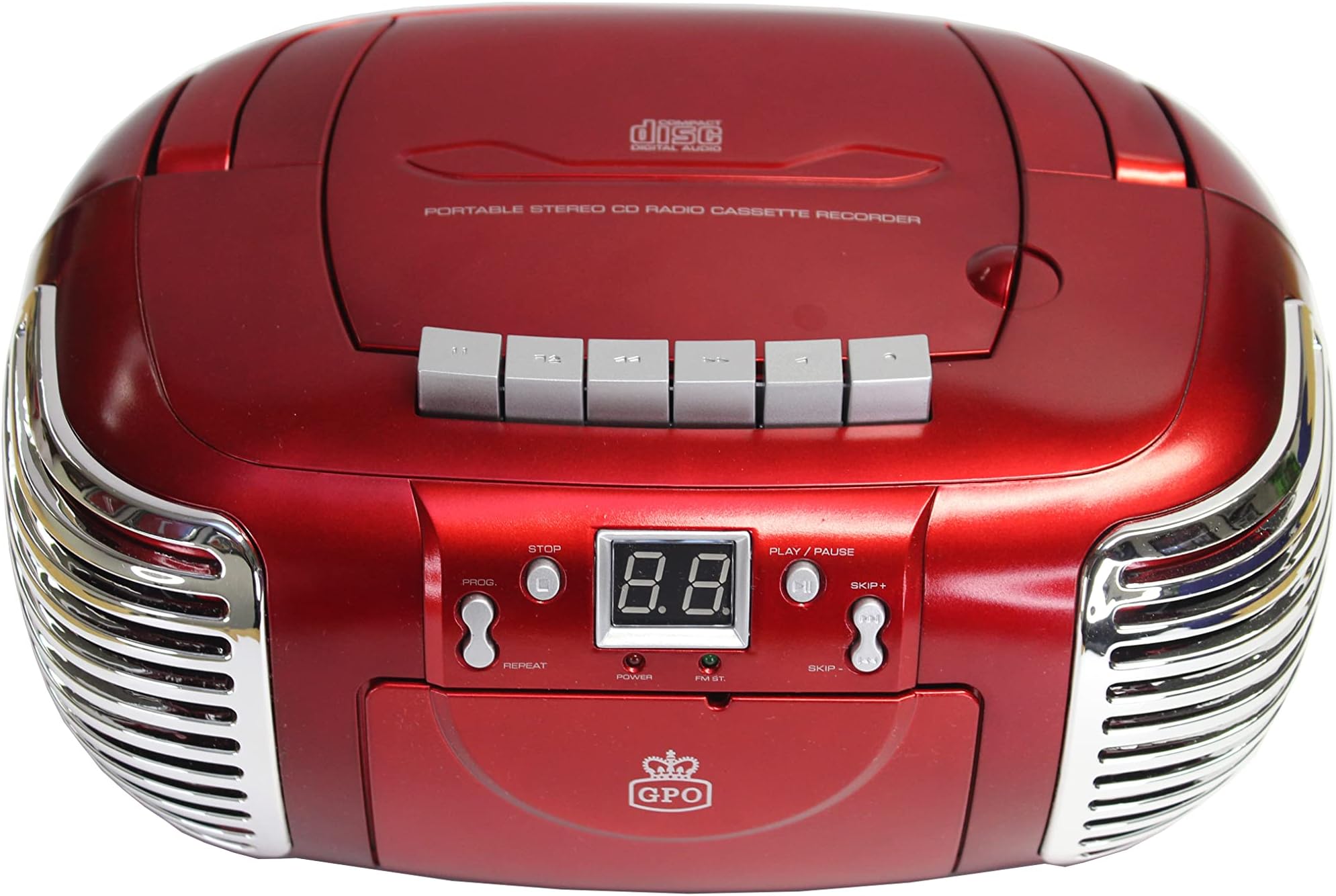 GPO PCD299 Portable Retro Boombox CD Player, Radio and Cassette Player ...