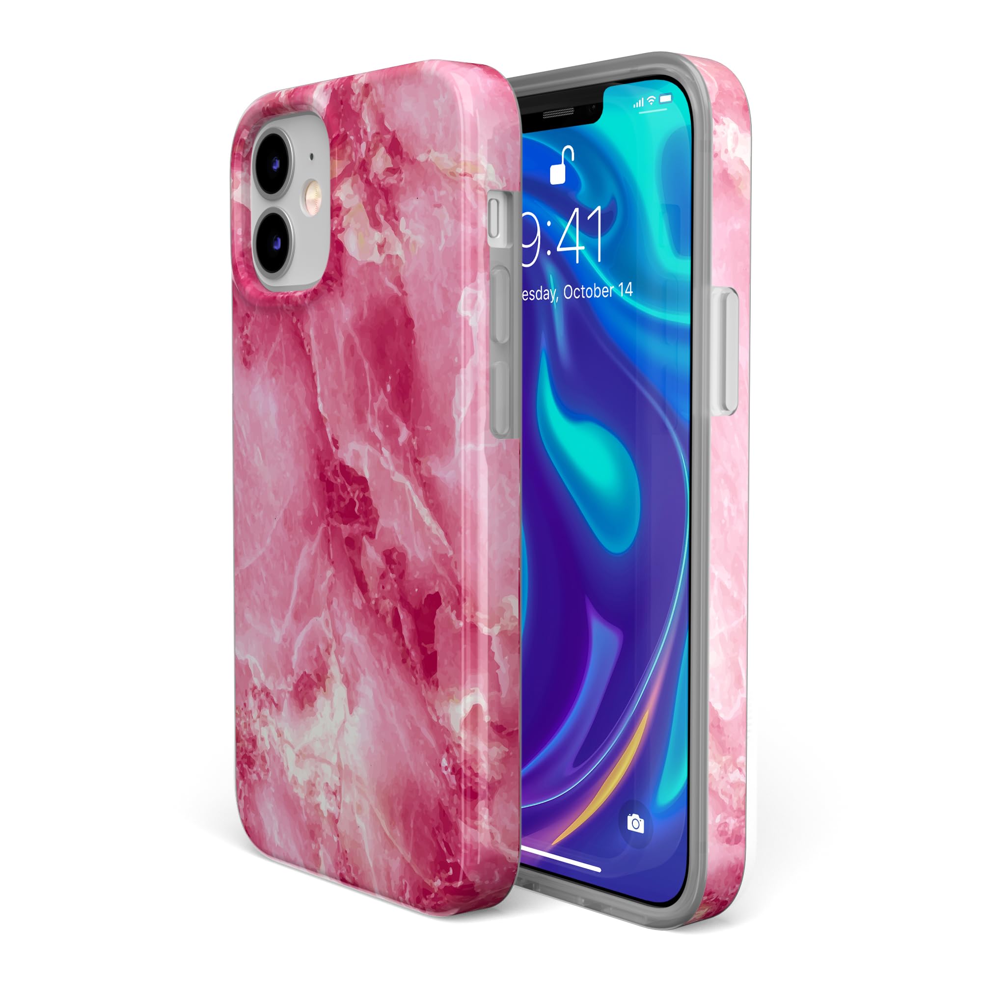 Snapklik.com : iPhone 12 Mini Case Pretty In Pink Hot Pink Marble ...
