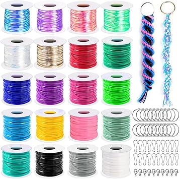 Amazon.com: cridoz Lanyard String, Boondoggle String Kit with 20 Rolls ...