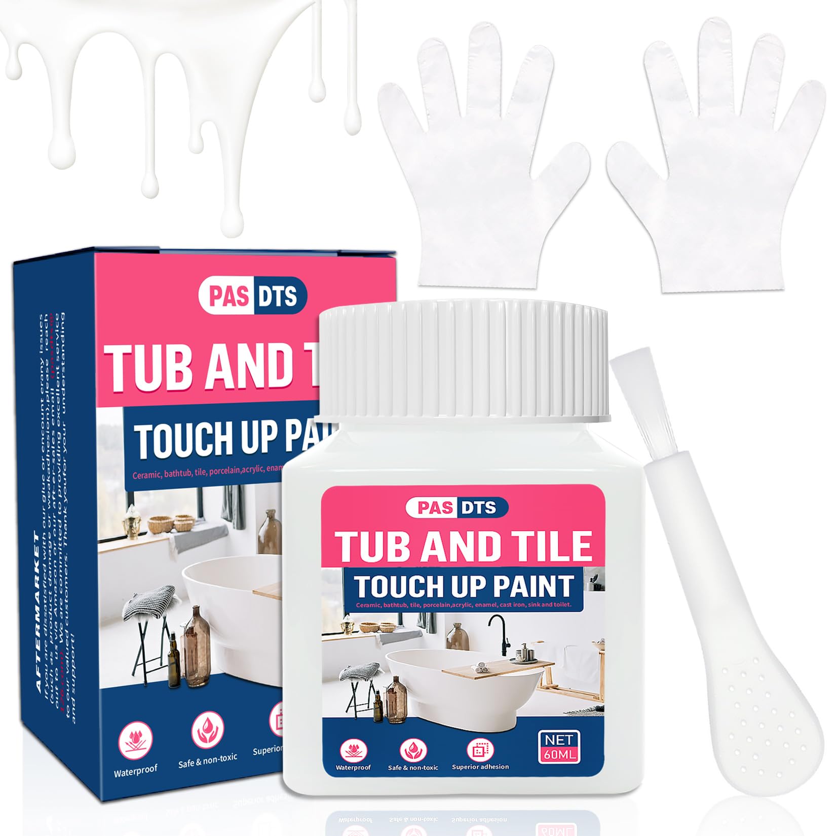 Specialty Bathtub and Tile Paint, 60ml - High Gloss White Bathtub ...