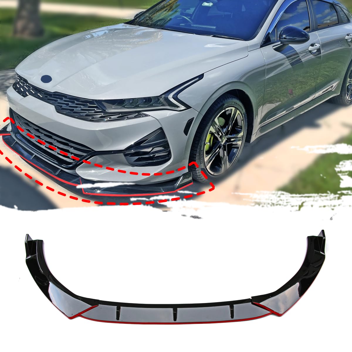 Amazon.com: HHENGYISOUL Front Bumper Lip Fit for Kia K5 GT-Line 2020 ...