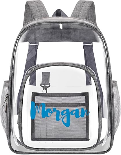 Amazon.com | Cooayyaooc Personalized Clear Backpack with Name Custom ...