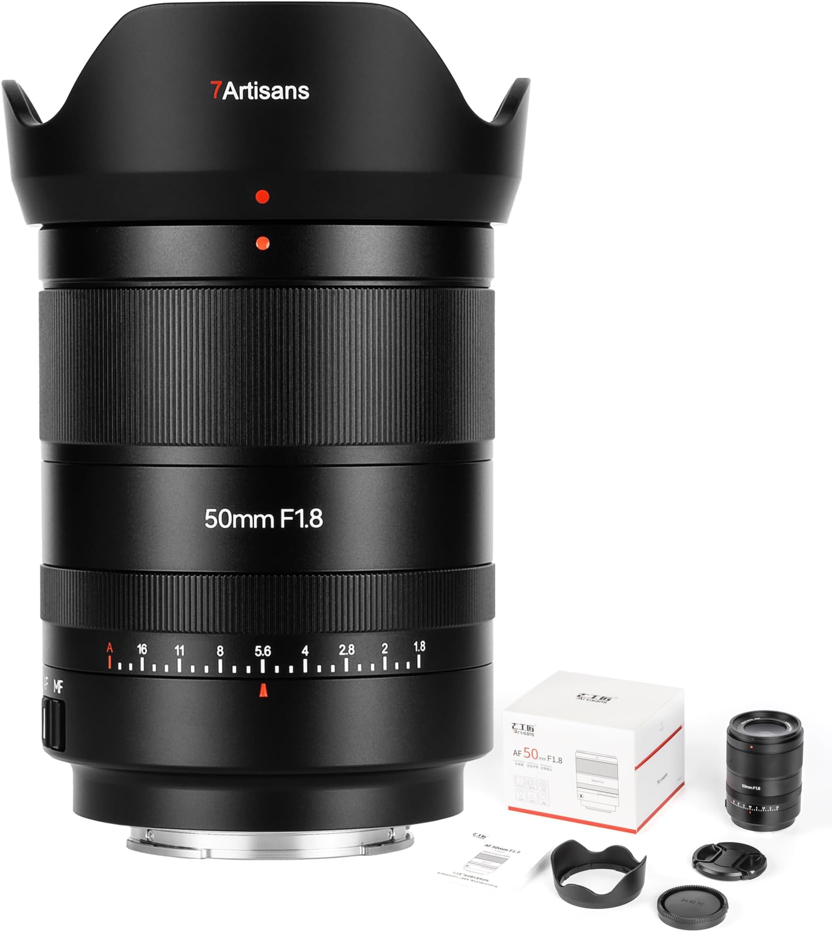 7artisans AF50mm F1.8 Objetivo de cámara para Sony E Mount, Full Frame ...