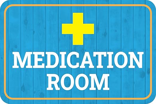 Amazon.com : Classic Framed Plus Medication Room Wall or Door Sign ...