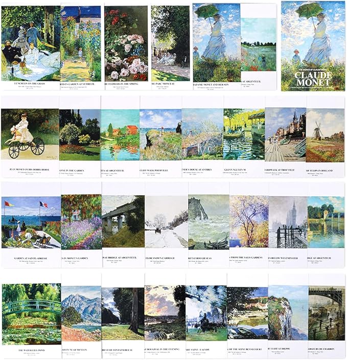 Amazon.com : Claude Monet Art Postcards - 30PCS Art Gift Invitation ...