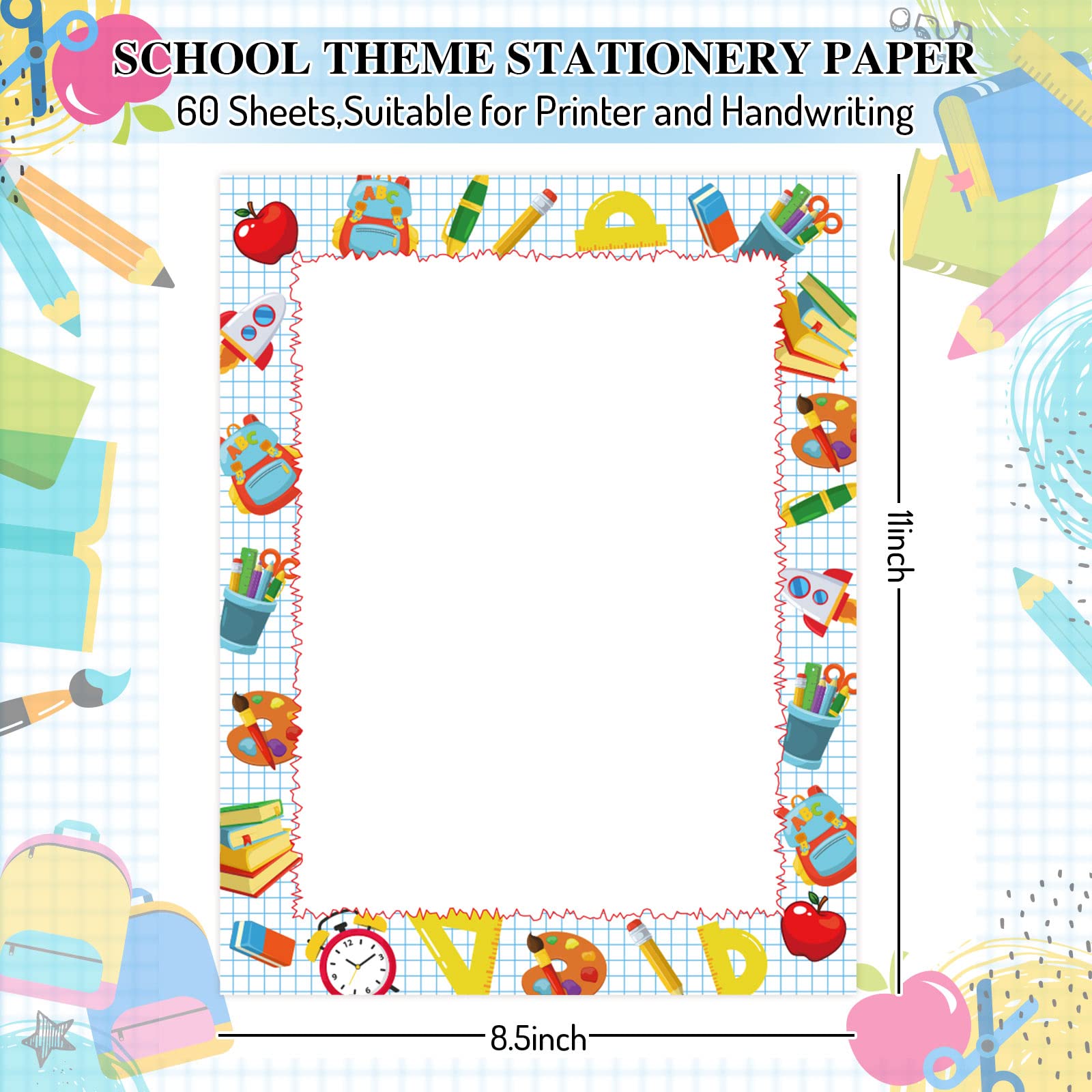 Printable School Stationery Amazon.com : AnyDesign 60 Sheets Back To
