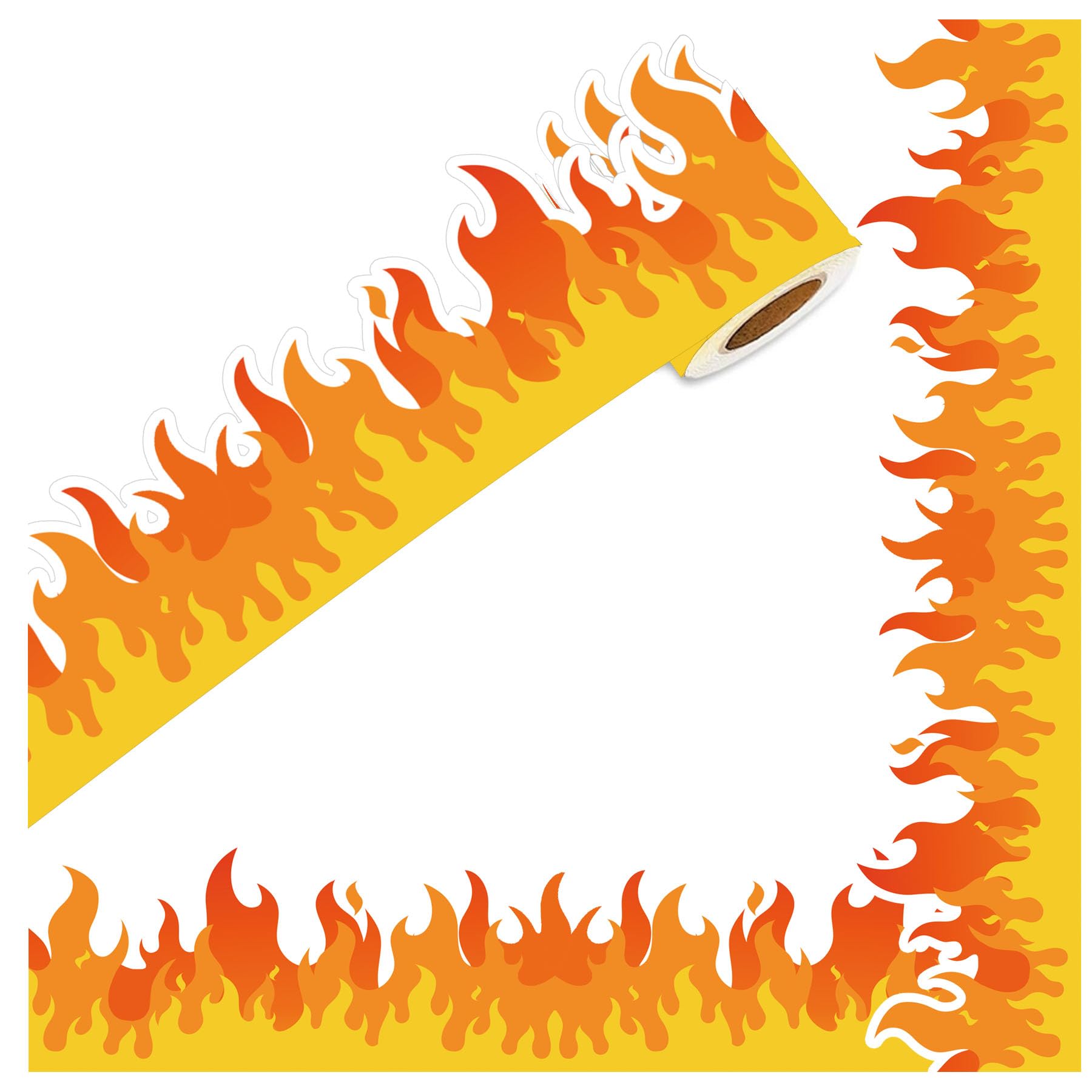 Snapklik.com : Fire Bulletin Board Border 32.8FT Red Orange Burning ...