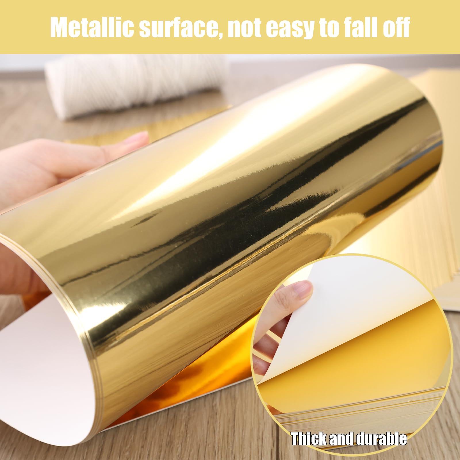 Snapklik.com : BigOtters 60 Sheets Metallic Gold Cardstock Paper