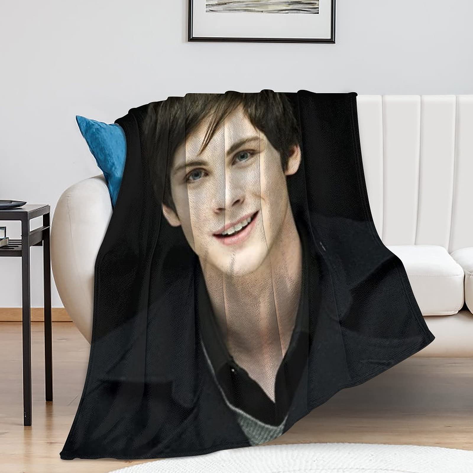 Logan Lerman Black And White Smiling