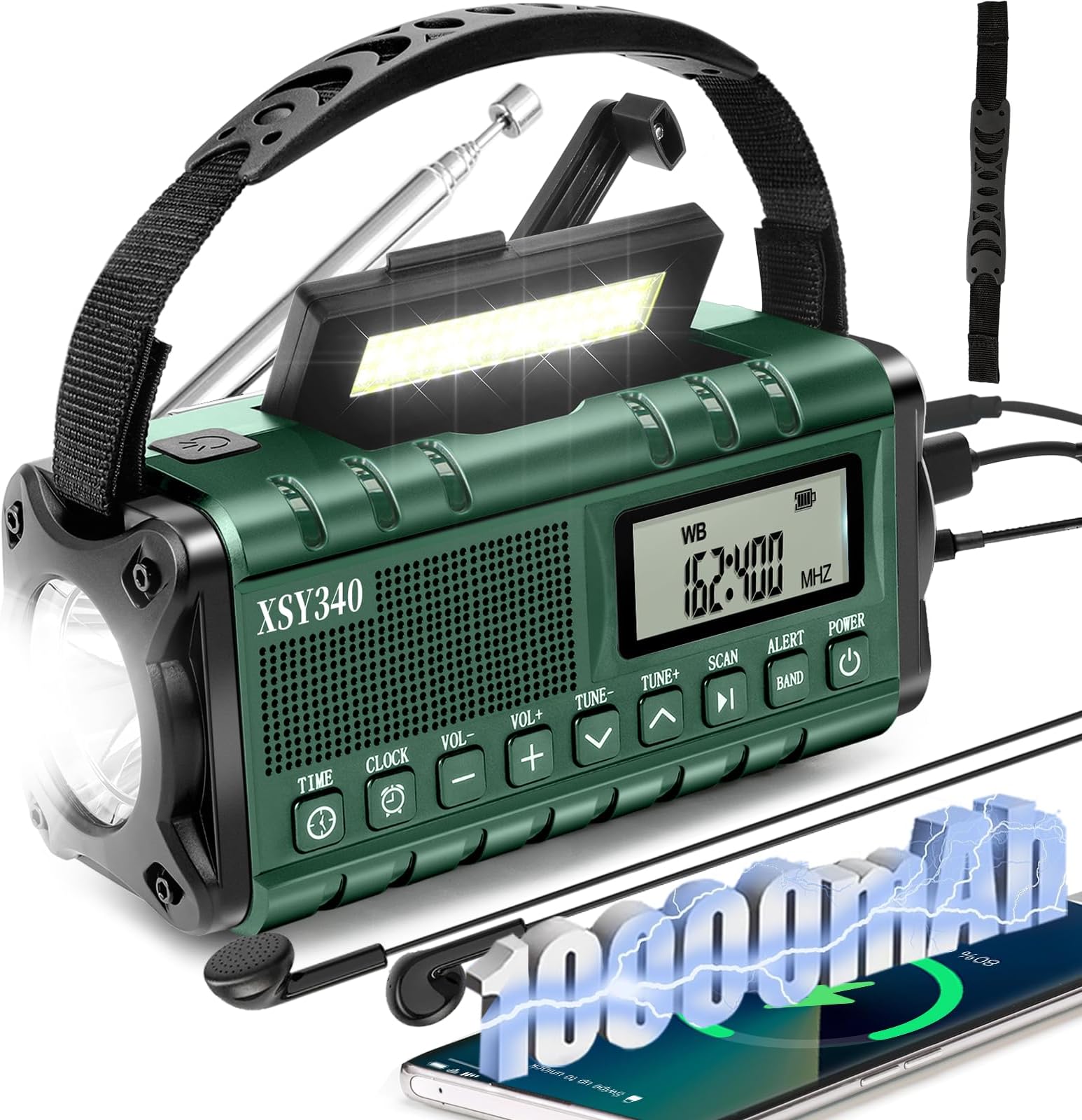 Amazon.com: TFTDOUP FM/AM/NOAA Weather Radio Hand Crank Self Powered ...