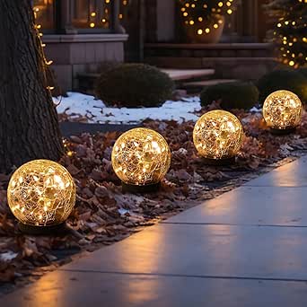 MLKNK Solar Globe Lights Outdoor Waterproof-Solar Balls-Solar Garden ...