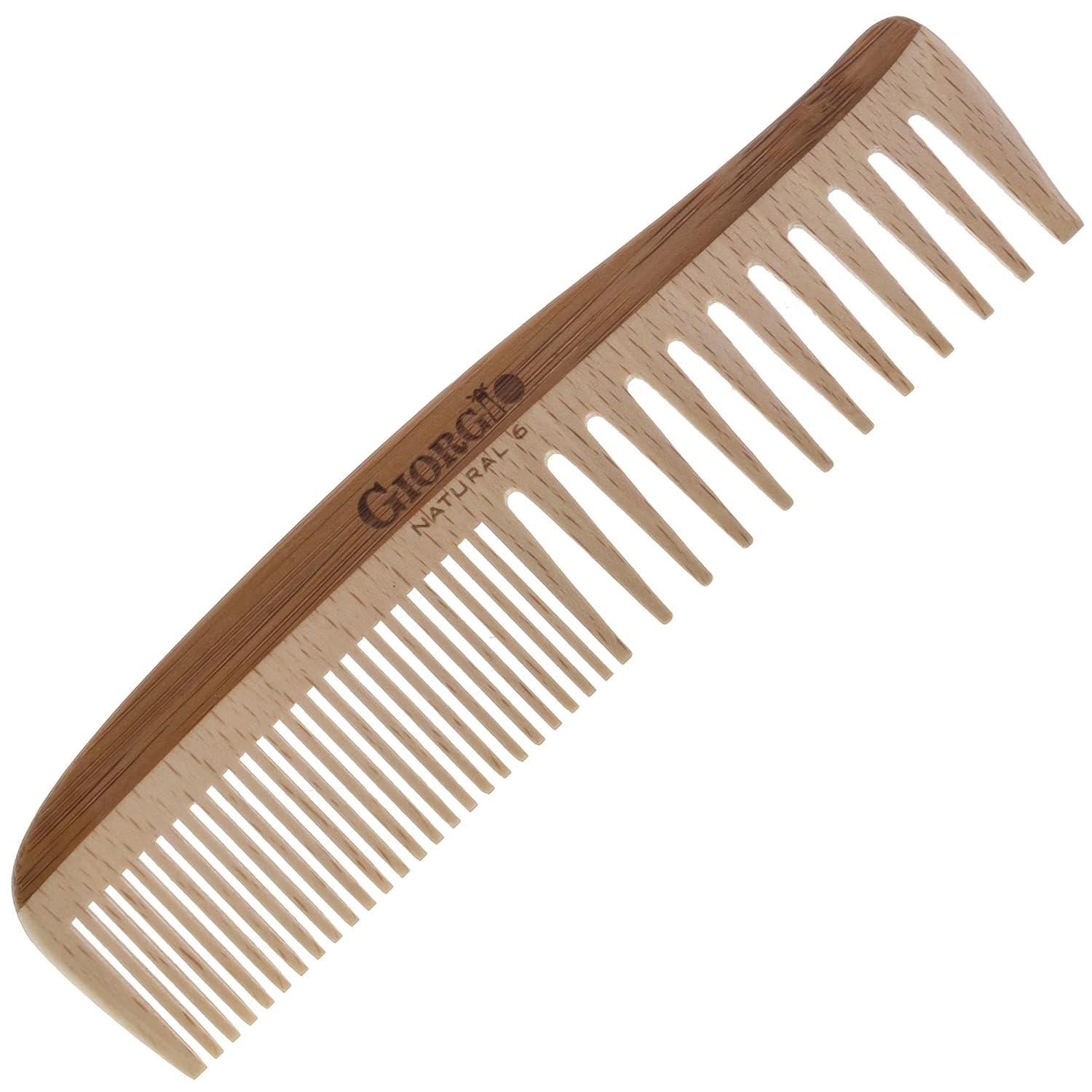 Amazon.com : Giorgio GIONAT6 Natural Wooden Comb Hair Detangler - Half ...