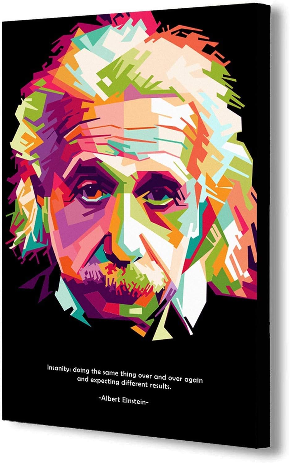 Amazon.com: Albert Einstein - Famous Quote - Framed Canvas Wall Art ...
