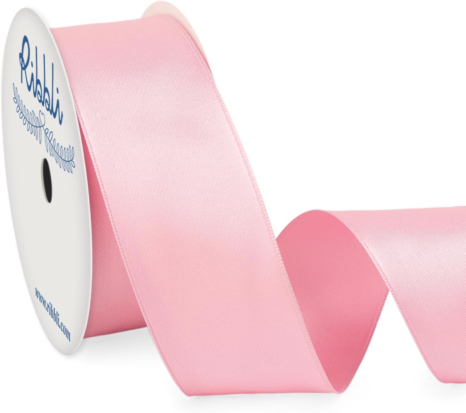 Amazon.com: Ribbli Light Pink Double Faced Satin Wired Ribbon 1.5 Inch ...