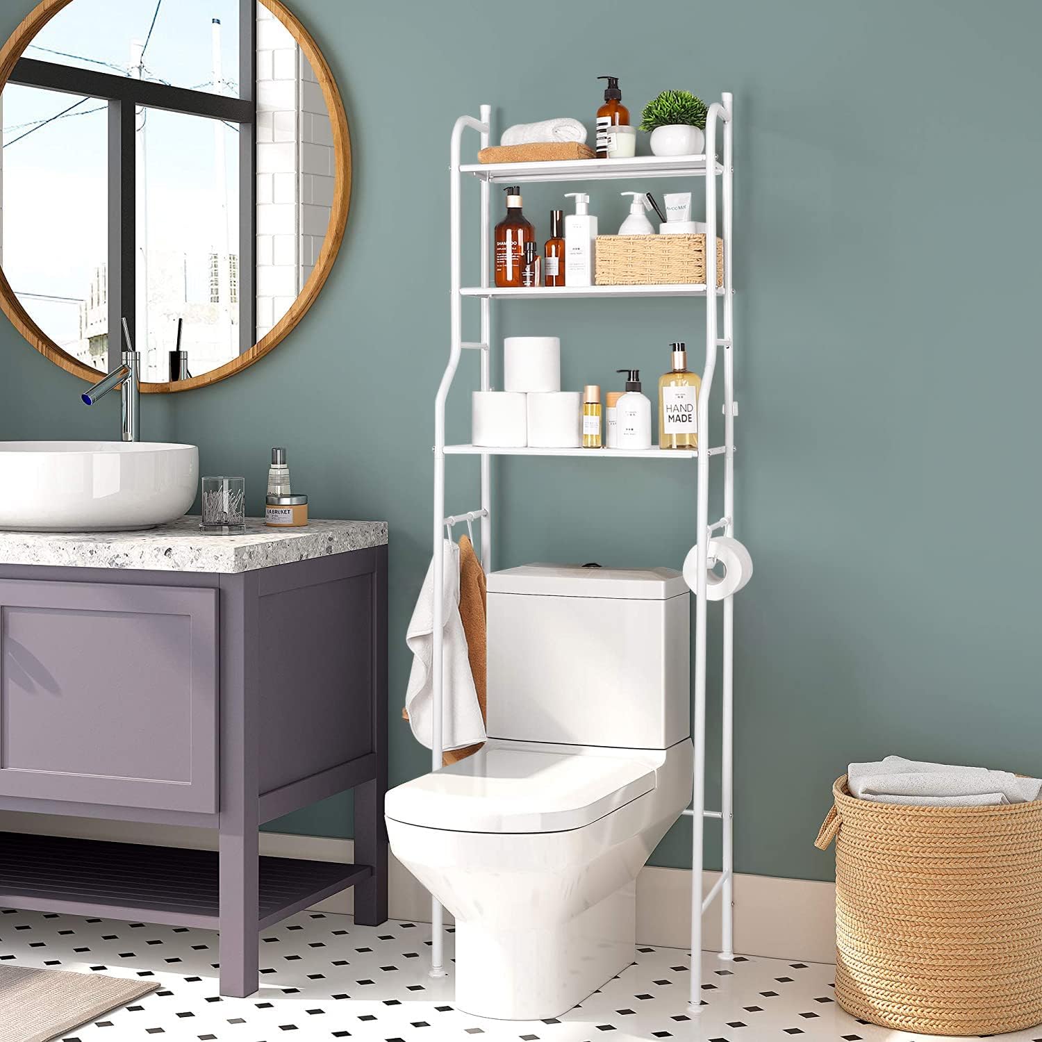 Amazon.com: YARUKIMA Over The Toilet Storage Rack,3-Tier Bathroom ...