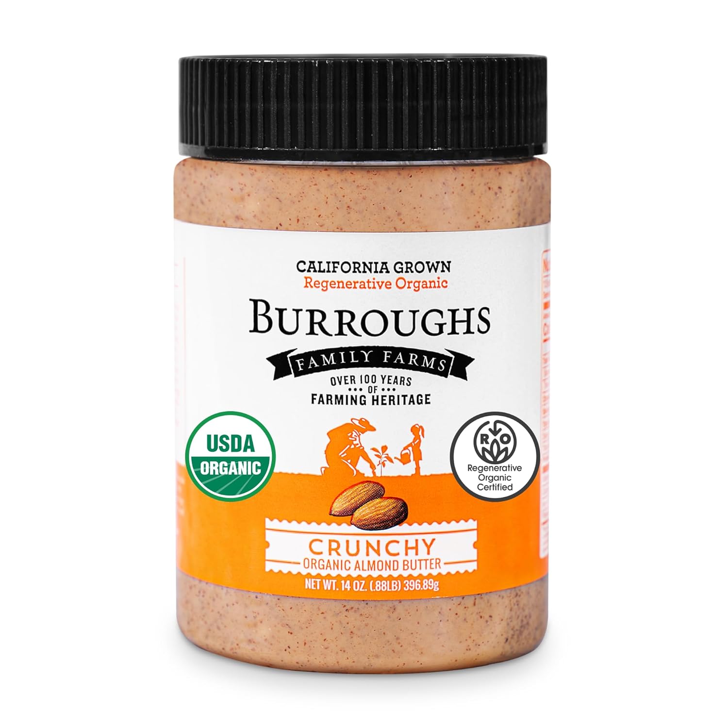 Amazon.com : USDA Organic Crunchy Almond Butter, 14 oz – No Palm Oil ...