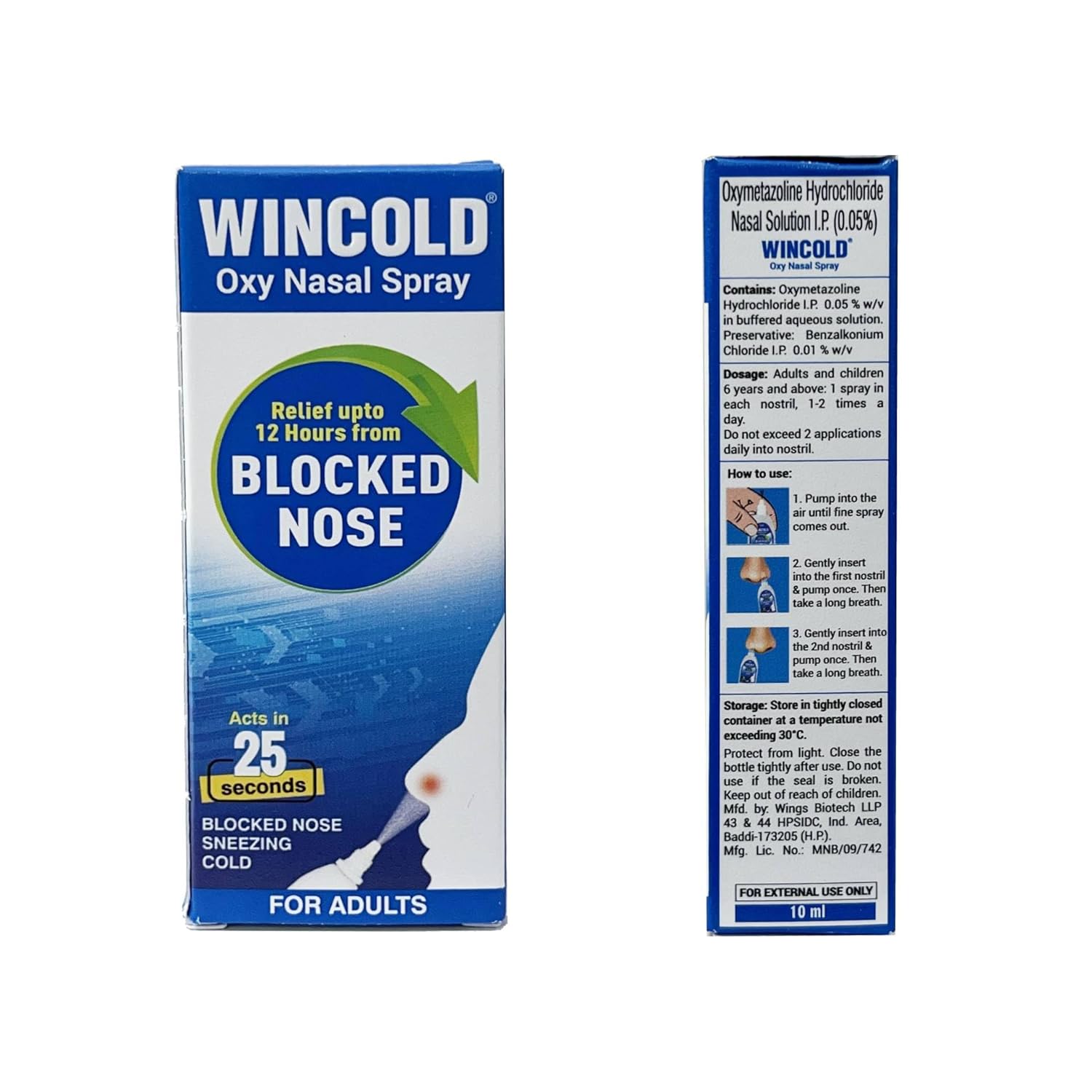 Buy Wincold Oxy Nasal Spray 10ml | Rapid Long Lasting Relief from ...