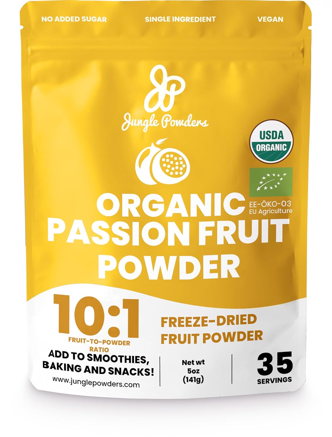 Amazon.com: Jungle Powders Passion Fruit Powder Organic 5 Ounce Bag ...