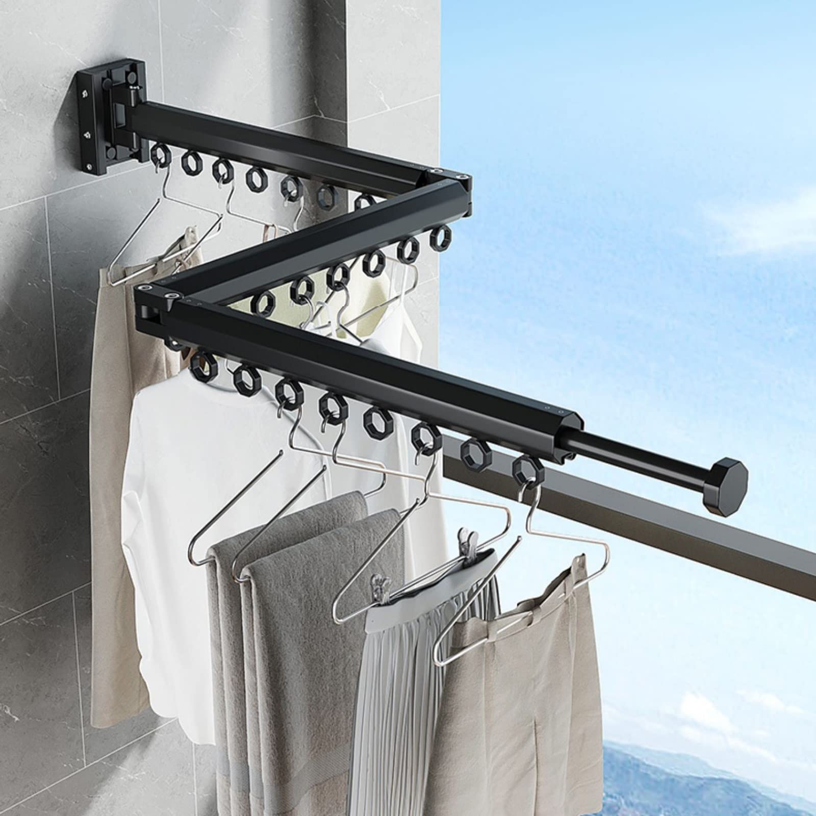 Metal Wall Mount Folding Clothes Hanger X Cosrack Wall Mounted Clothes