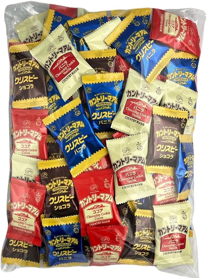 Amazon.co.jp: 【販路限定】カントリーマアム 4種108袋【1.1kg】 バニラ&ココア2種 クリスピー2種 バニラ&ショコラ 綺麗に袋詰め ギチギチパンパン破裂寸前 ビッグシェア ...