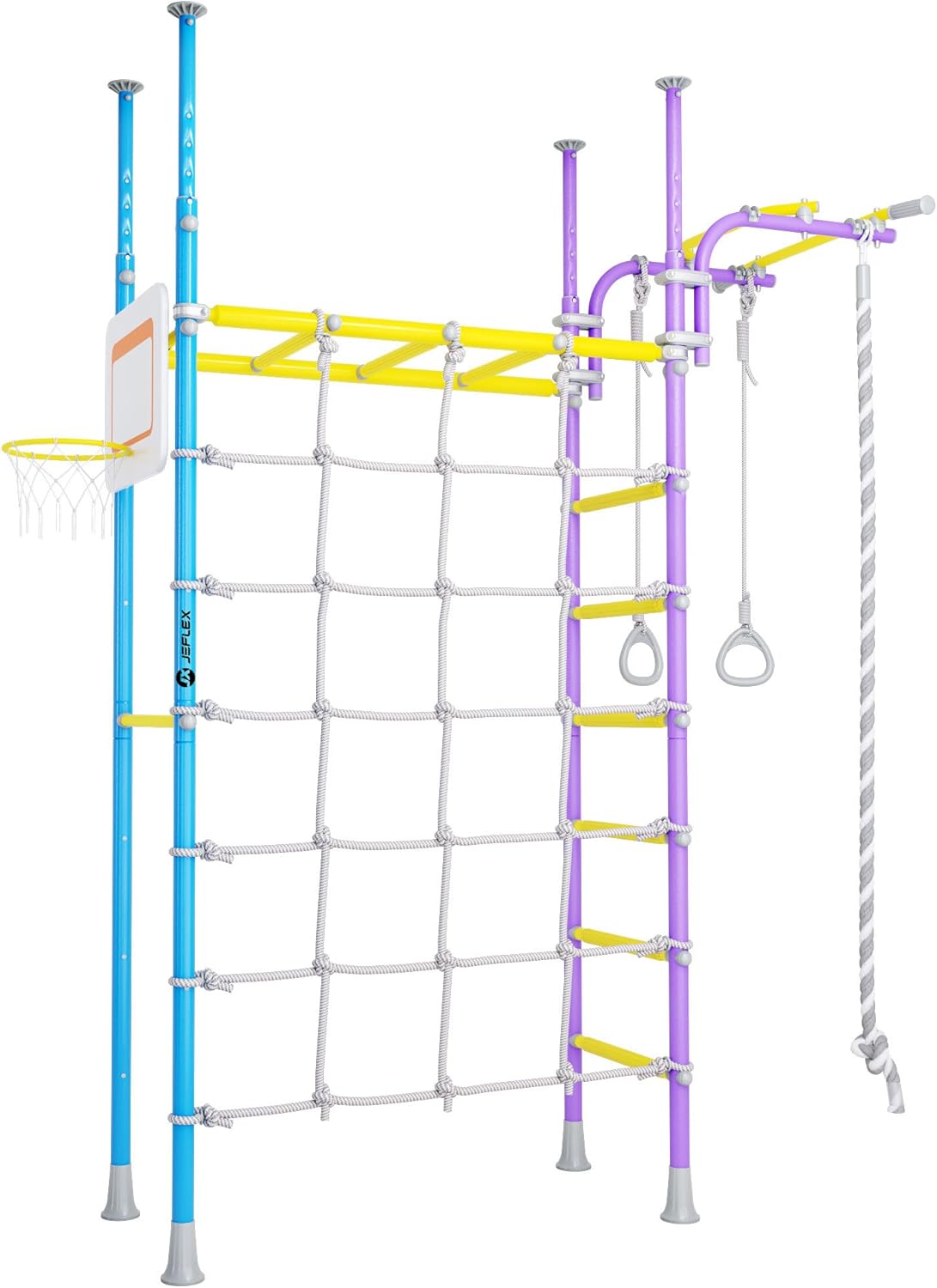 JEFLEX - blau/lila/gelbe Kinder Sprossenwand - Multifunktionaler ...