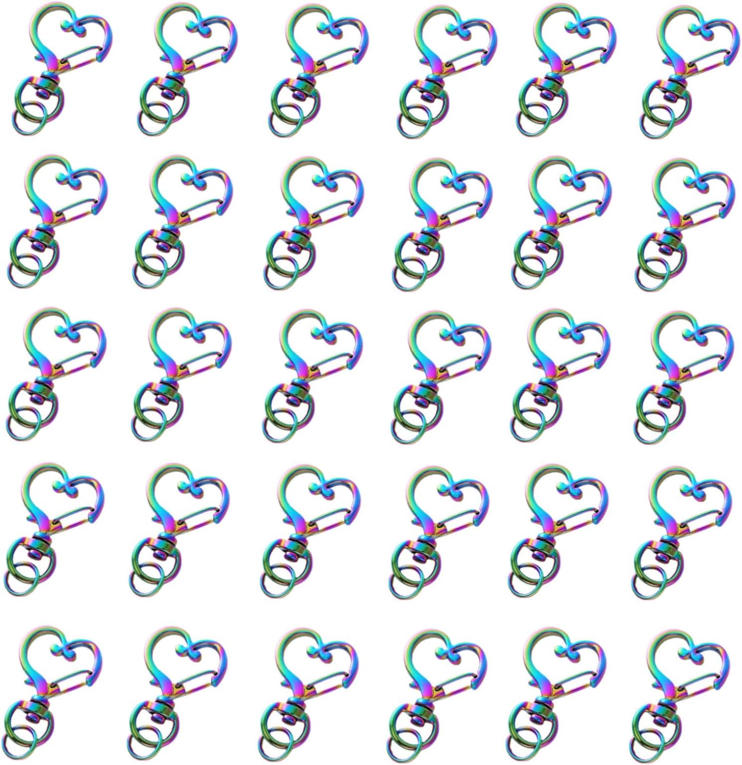 Amazon.com: HAN SHENG 30 Pcs Metal Rhombus Shape Keychain DIY Creative ...