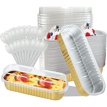 Amazon.com: Mini Loaf Pans with Lids,HEYYUMI 50pcs 6.8oz Aluminum Foil ...
