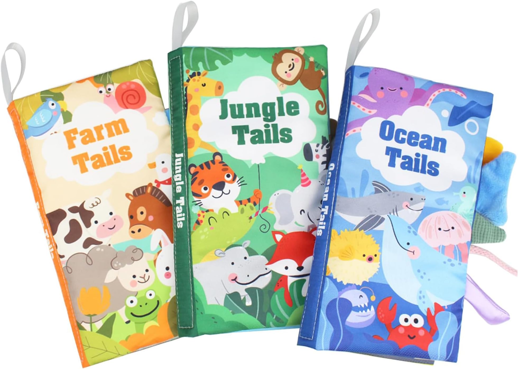 Kidology Learning Tails Book, Children's Tail Cloth Book Set, 3PCS Non ...