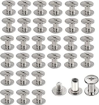 Amazon.co.jp: Mesanda シカゴスクリュー 30組セット バインディングネジ 組ネジ レザークラフト リベット ネジ式 スクリューポスト ブックバインディング DIY ...