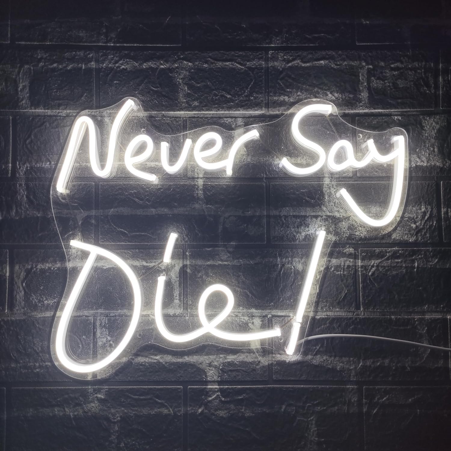 Amazon.com: Never Say Die Neon Sign Red Power,The Light for Wall Decor ...