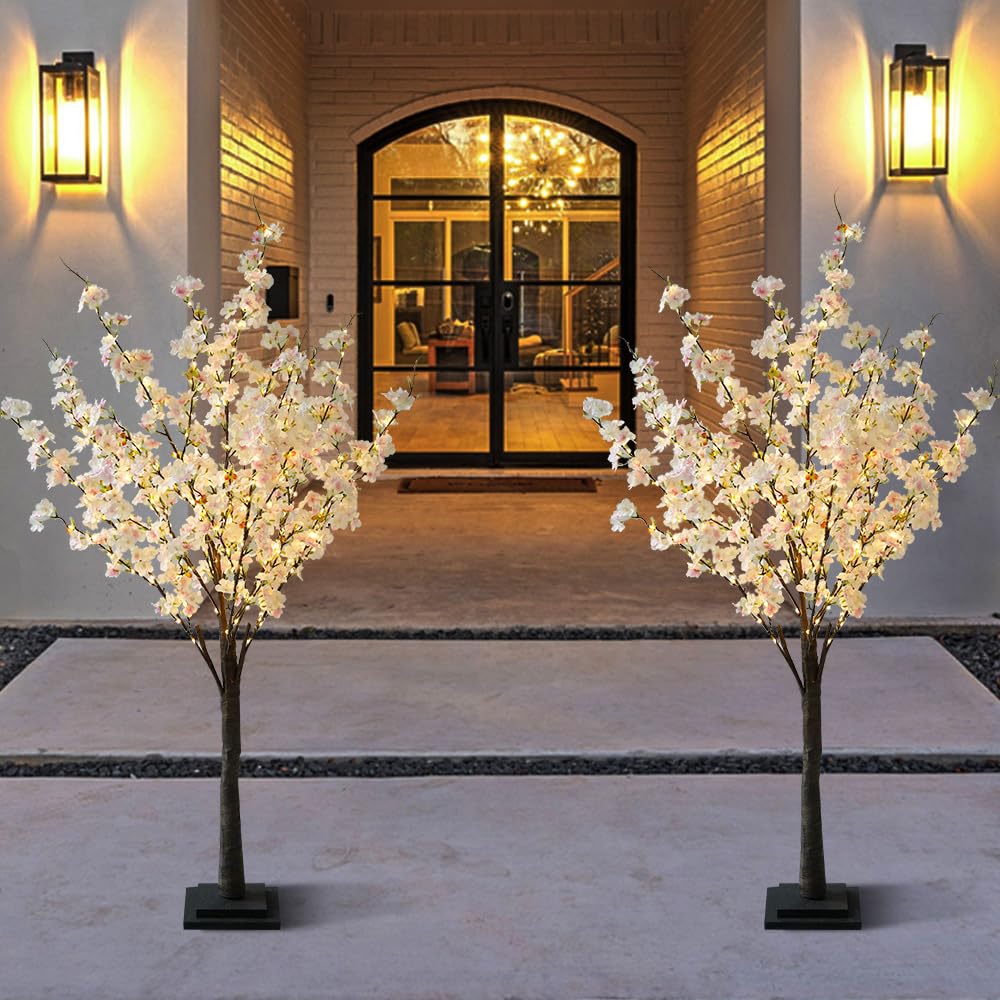Amazon.com : Melorca&Guilla Cherry Blossom Tree with Led Lights,2Pack 5 ...