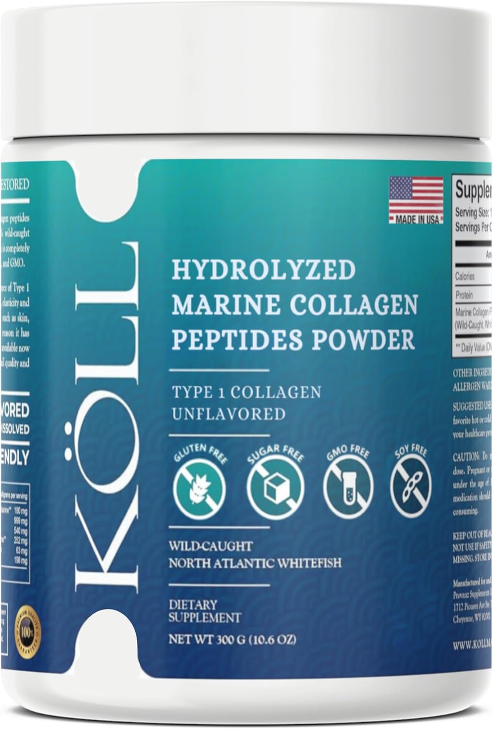 Amazon.com: KÖLL Marine Collagen Peptides Powder (300g) Unflavored Sugar-Free Collagen for Women ...